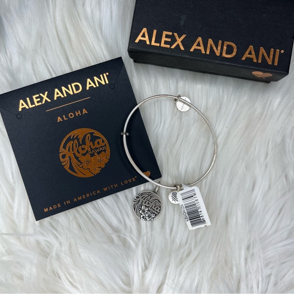 Alex and Ani | Jewelry | Alex And Ani Rafaelian Silver Aloha Hawaii Charm Bangle Bracelet | Poshmark